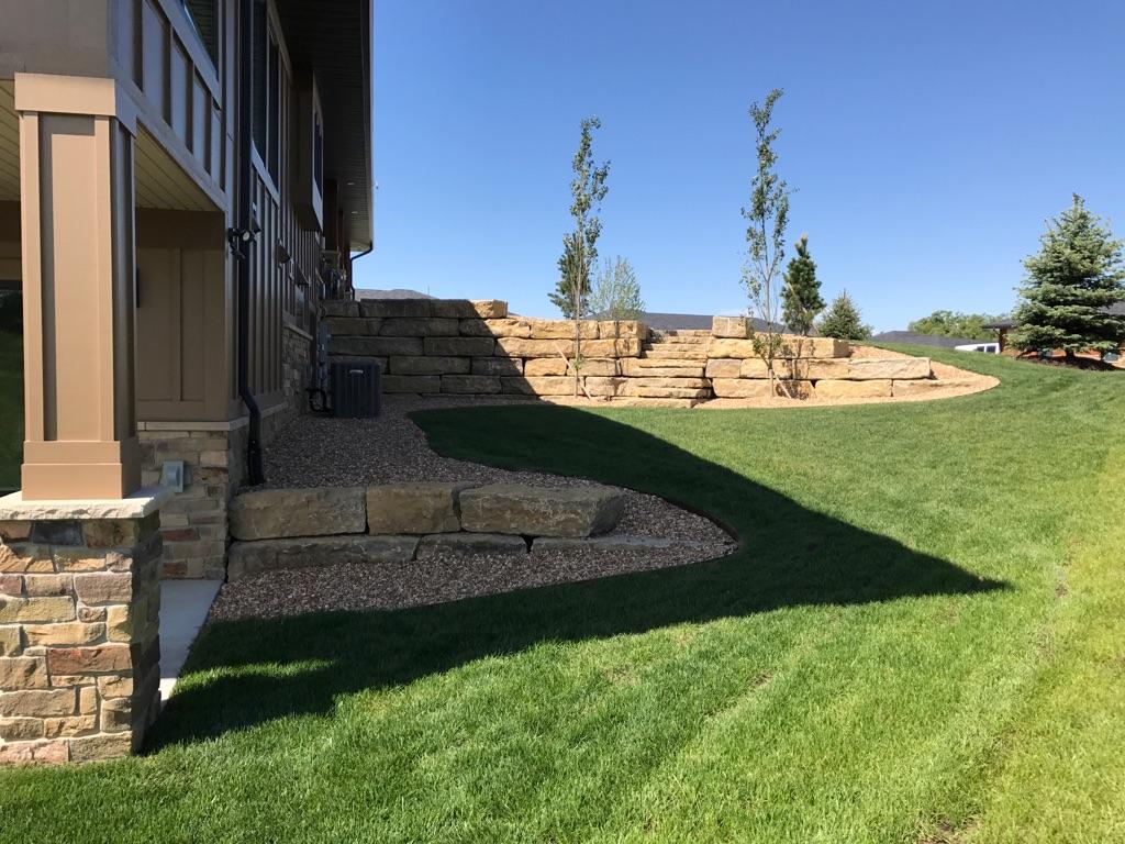 Honey Oak ledgestone installed picture - Duro Rock Supply Co