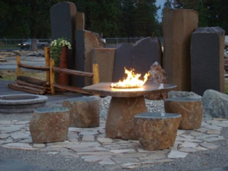 basalt fire table & stools-special request - Duro Rock Supply Co