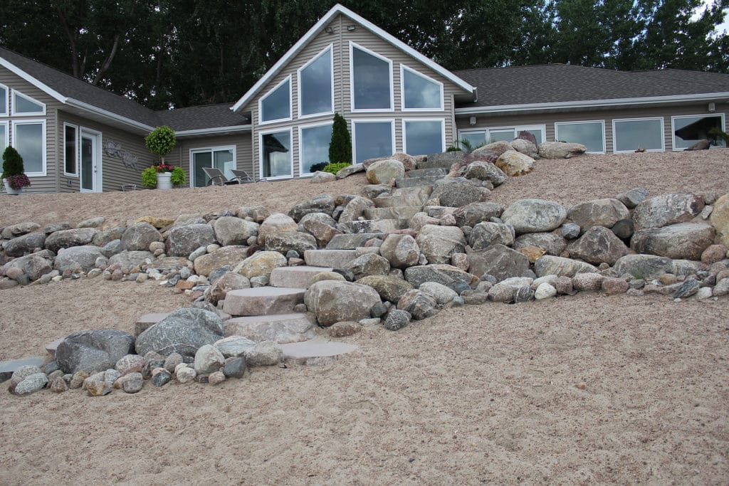 glacial boulders and cut boulder steps - Duro Rock Supply Co