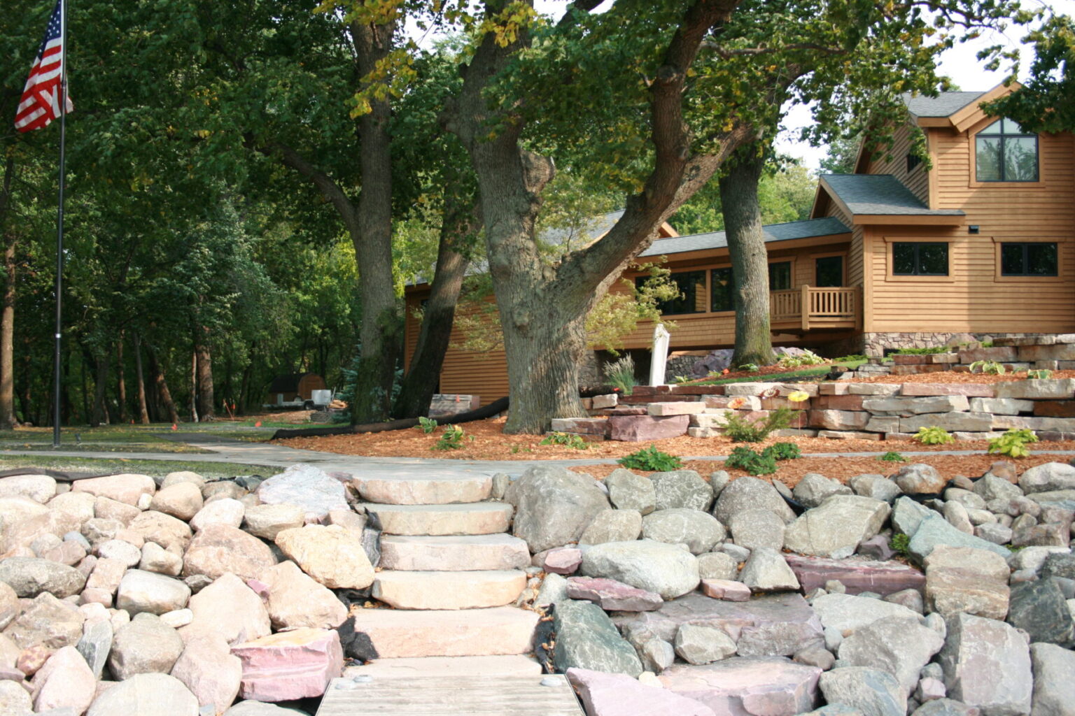 Tutt Construction-Glacial Boulder Cut Steps-Chilton Wall Stone2020 (11 ...